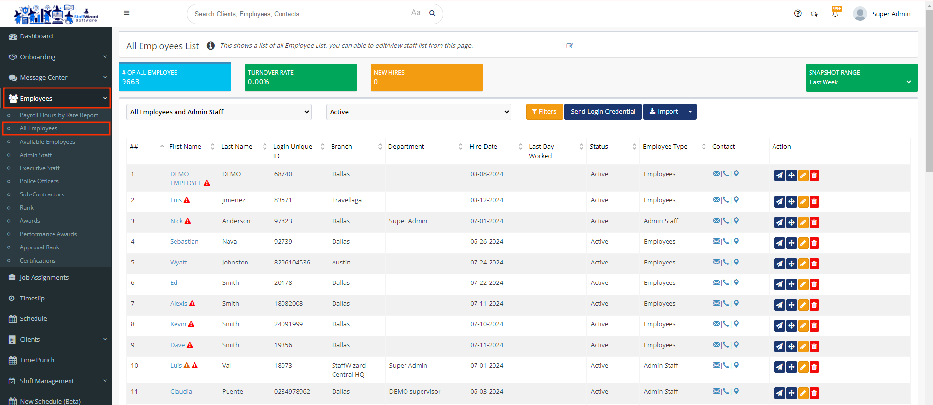 Where can I find an Employee´s Work History?