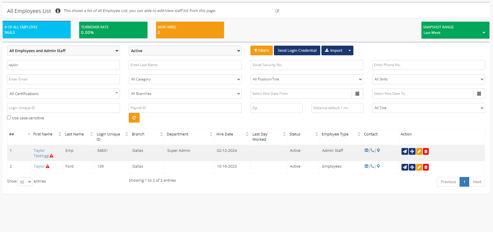 Where can I find an Employee´s Work History?