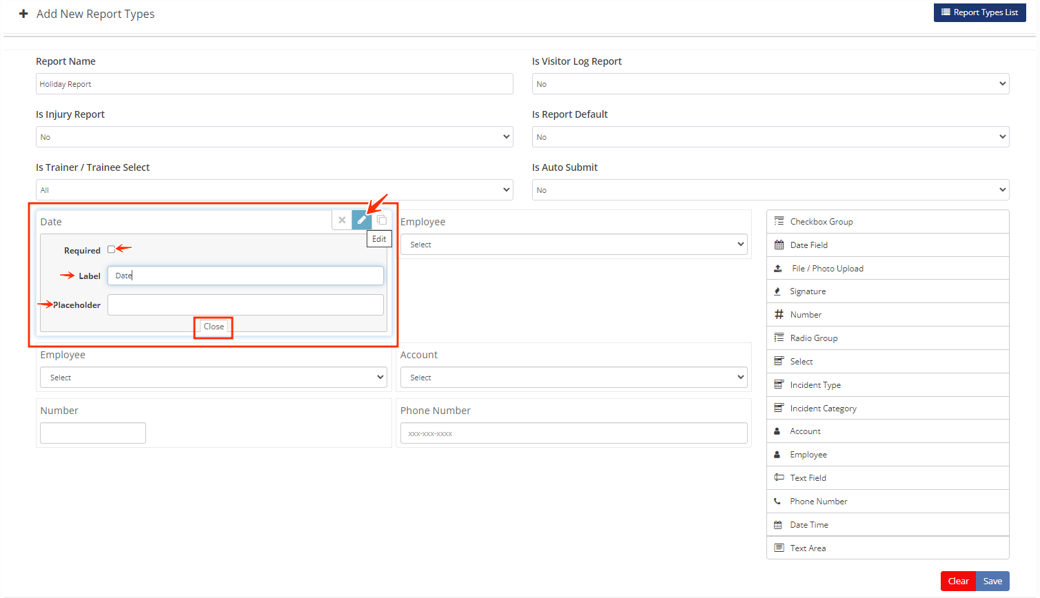 How to Add or Edit Report Types?