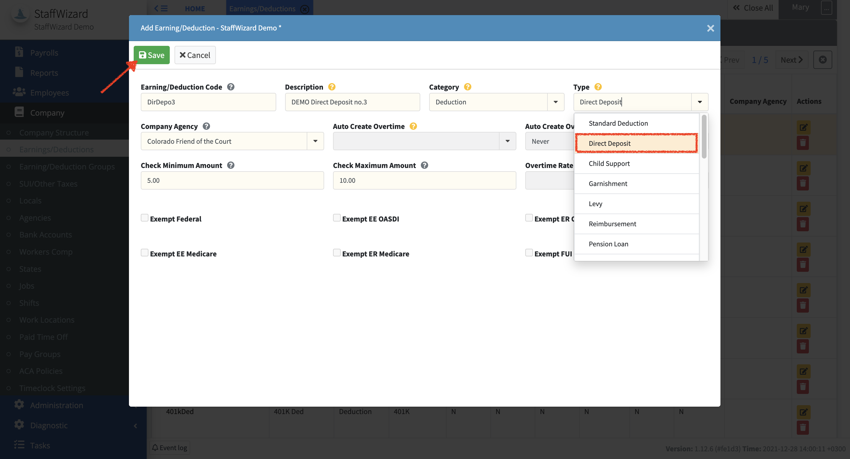 How to add a Direct Deposit?