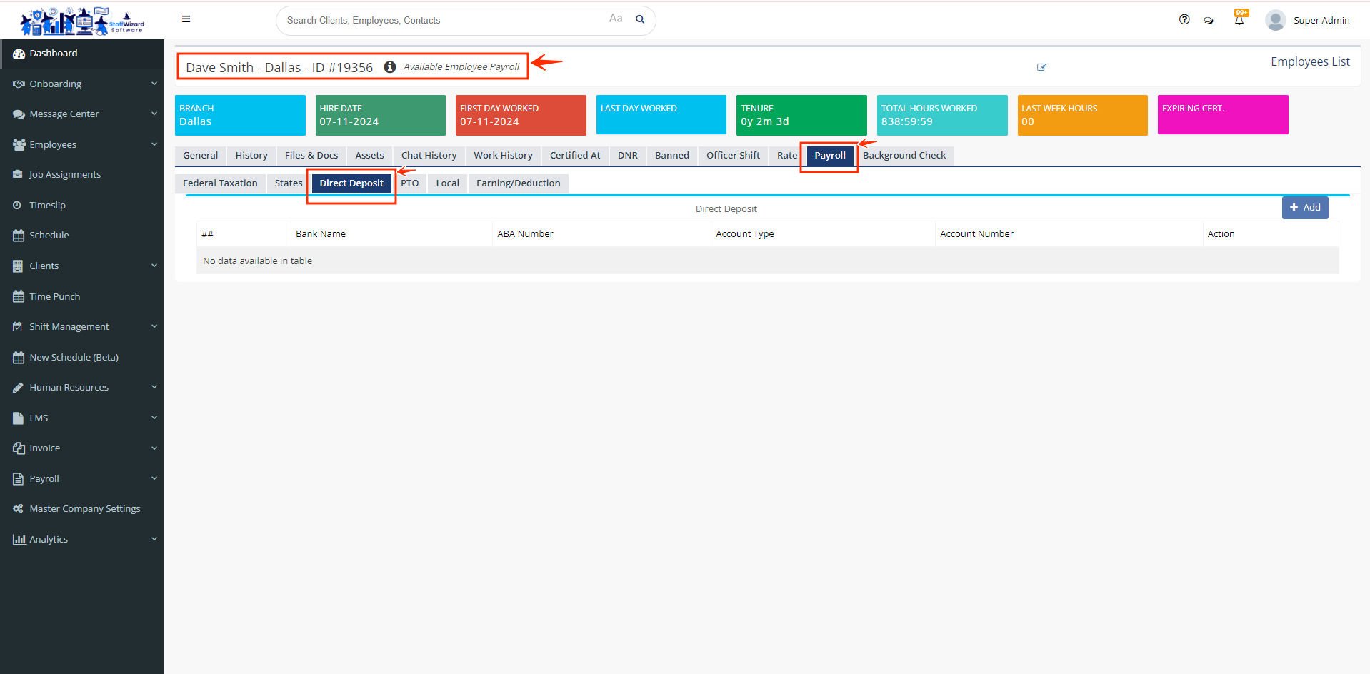 Setting up Rapid! Pay Card for an Employee